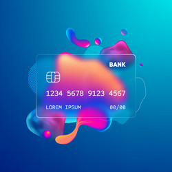 Translucent bank card frosted glass morphism Vector Image