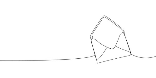 Closed envelope continuous line drawing one line Vector Image
