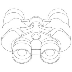 Single one line drawing binoculars optical Vector Image