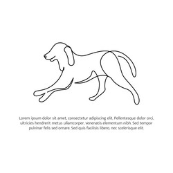 Dog line design simple animal silhouette Vector Image