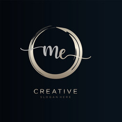 Me initial handwriting logo template Royalty Free Vector