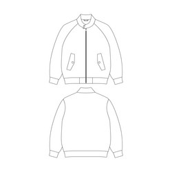 Template coach jacket flat design outline clothing