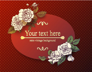 Vintage background victorian hand drawn rose Vector Image