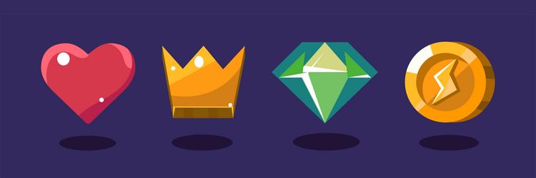 Game interface icon and design element set Vector Image