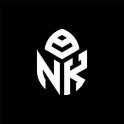 Nk monogram logo with a sharp shield style Vector Image