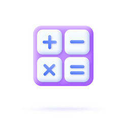 Funny cartoon mathematical signs of plus and minus