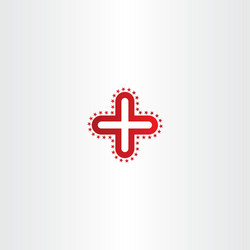 Red cross plus logo sign Royalty Free Vector Image