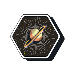 Flat planets emblem Royalty Free Vector Image - VectorStock