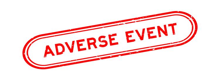 Grunge black adverse event word rubber seal stamp Vector Image