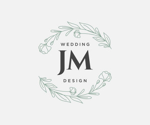 Jm initials letter wedding monogram logos Vector Image