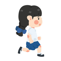 Kid girl running to school cartoon Royalty Free Vector Image
