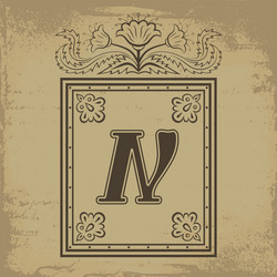 Vintage Letter N Vector Images (over 15,000)