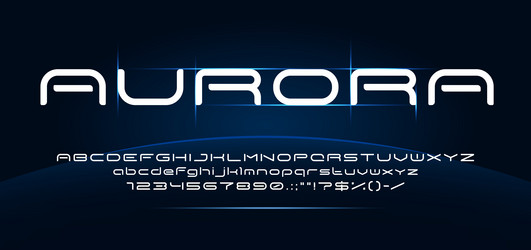 Galaxy space font futuristic typeface modern tech Vector Image