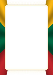 Vertical frame and border with lithuania flag Vector Image