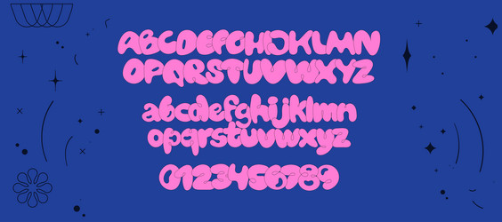 Bubble font inflated shape numbers and Royalty Free Vector