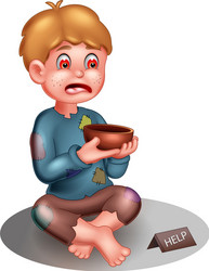 Poor boy cartoon Royalty Free Vector Image - VectorStock
