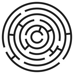 Black round maze with a place for your drawing Vector Image