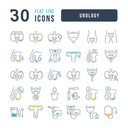 Set of linear icons urology Royalty Free Vector Image