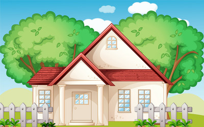 Simple cartoon house outline Royalty Free Vector Image