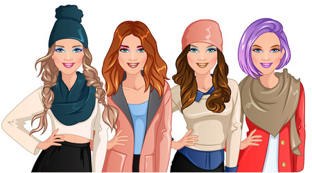 Beauty pageant theme beautiful female characters Vector Image