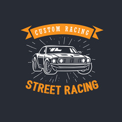 California street racing flyer colorful Royalty Free Vector
