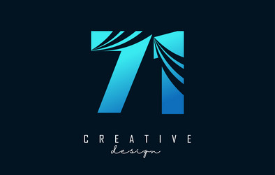 Colorful creative number 71 7 1 logo with leading Vector Image