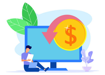 Graphic cartoon character business income Vector Image