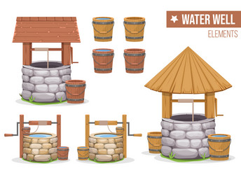 With clean water well Royalty Free Vector Image