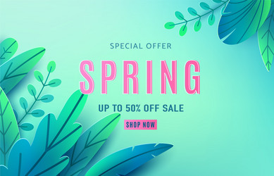 Nature background with green fresh leaves Vector Image