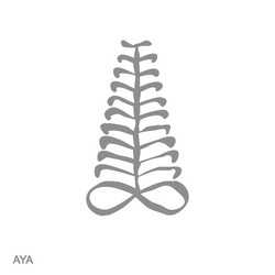 Icon with african adinkra symbol aya Royalty Free Vector