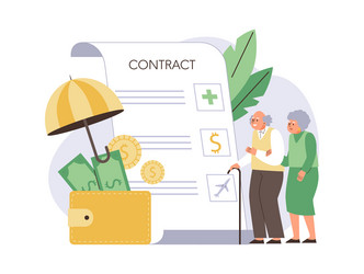 Employee insurance contract poster or web banner Vector Image