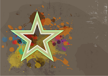 Retro star on grunge background Royalty Free Vector Image