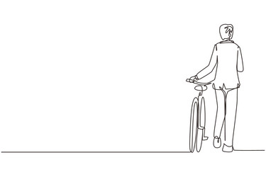 Single continuous line drawing back view relaxed Vector Image