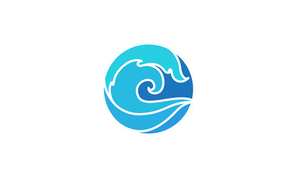Abstract blue ocean circle logo symbol icon Vector Image