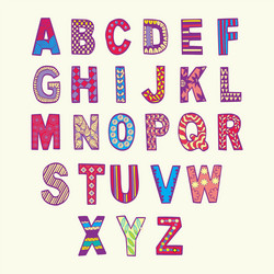 Hand drawn font in doodle style letters set Vector Image