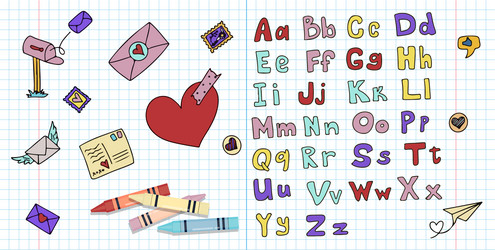 Handwritten font sketch with the english Vector Image
