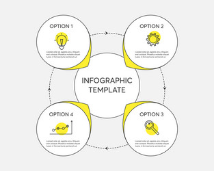 Infographic circle template with 4 steps Vector Image