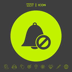 No bell icon prohibition sign stop symbol graphic Vector Image