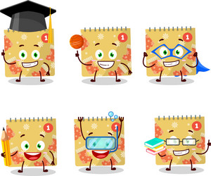 School student 1st december calendar cartoon Vector Image