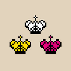 8-bit pixel crown Royalty Free Vector Image - VectorStock