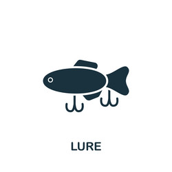 Lure icon monochrome simple fishing Royalty Free Vector