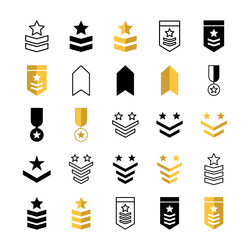 Military rank icon symbol design templates Vector Image