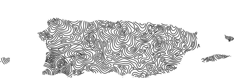 Puerto rico map country from checkered black Vector Image