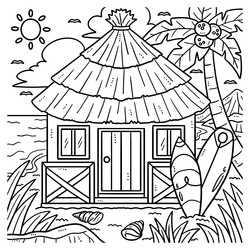 Hut Coloring Pages