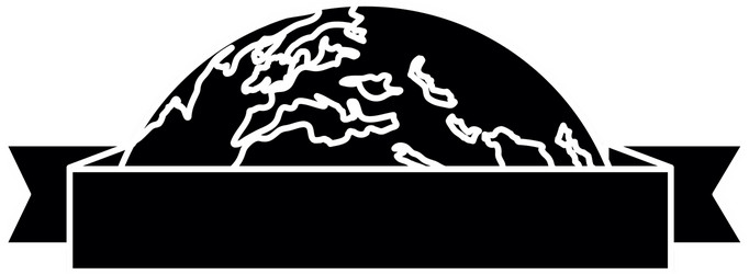 World planet earth with ribbon frame Royalty Free Vector