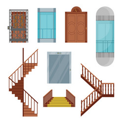 Cartoon stairs set Royalty Free Vector Image - VectorStock
