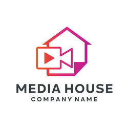 International video editing logo design Royalty Free Vector