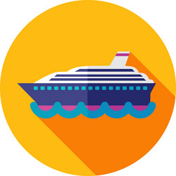 Cruise ship cargo yacht liner flat Royalty Free Vector Image