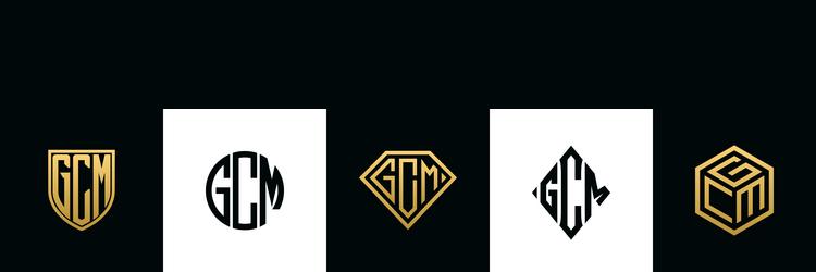 Initial letters hjp logo designs bundle Royalty Free Vector