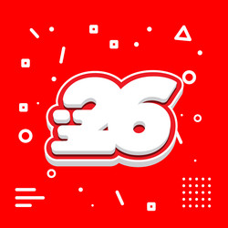 Number 26 3d fast icon Royalty Free Vector Image